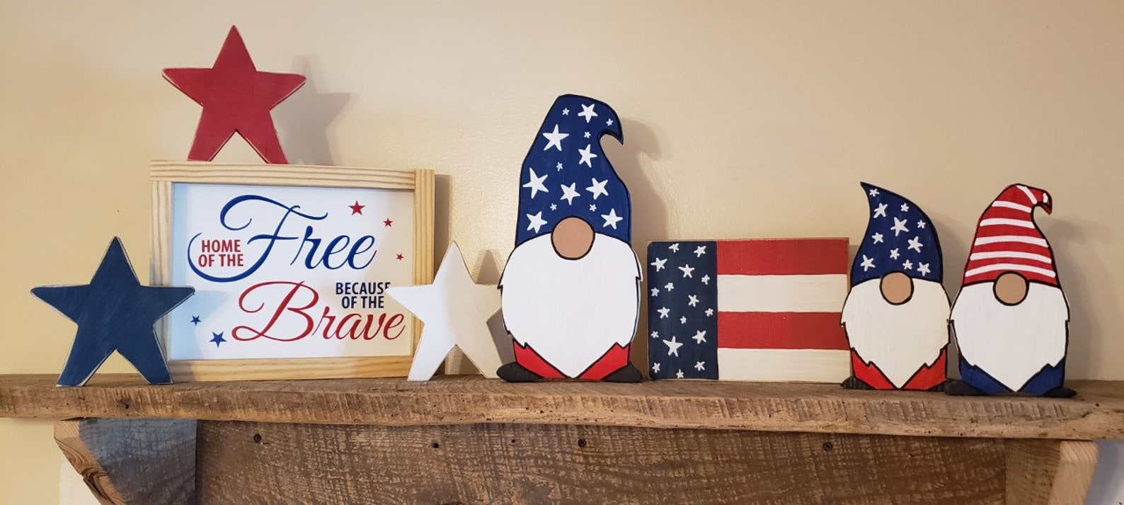 Patriotic Wooden Framed Sign USA Patriotic Decor Home of | Etsy