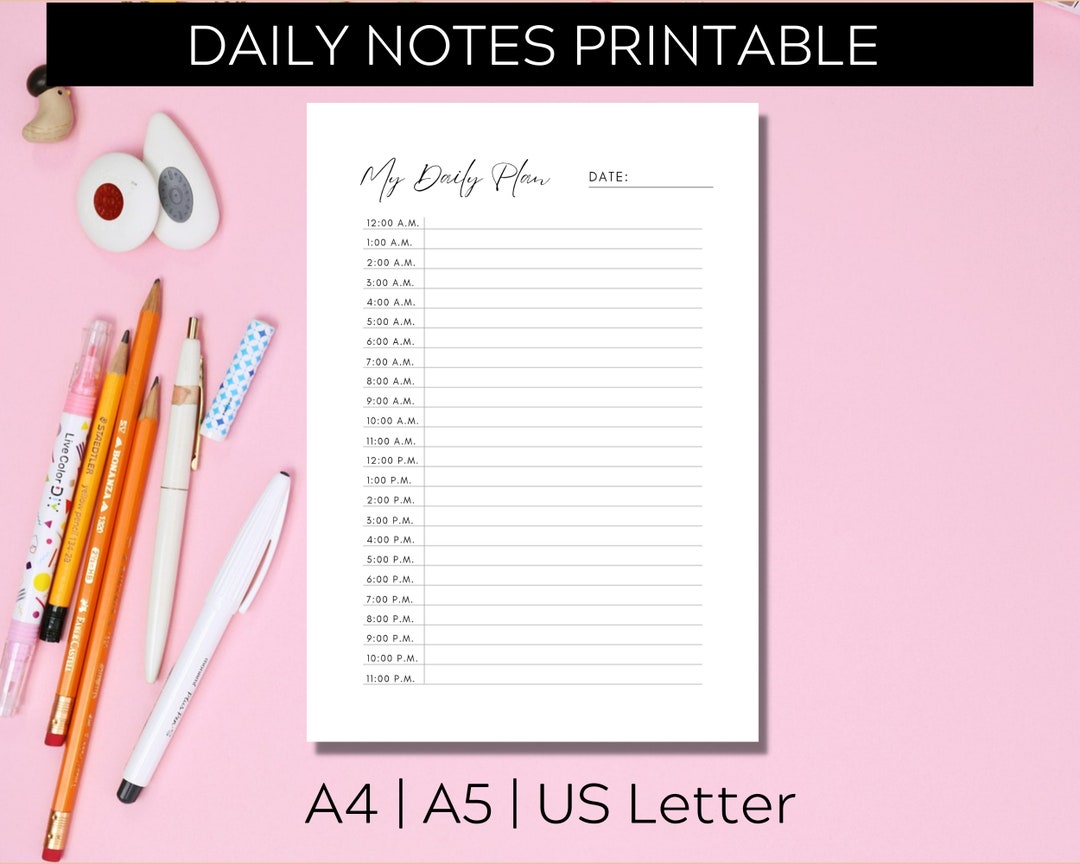 Daily Notes Sheet - Etsy
