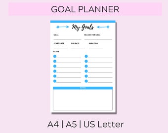 Printable A4 PDF Goal Planner - Etsy