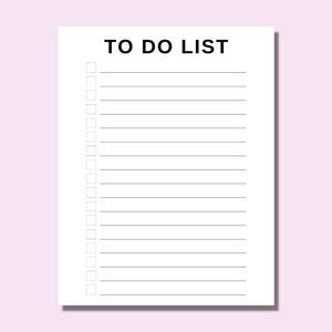To Do List Printable, Daily to Do List Task Checklist, Productivity ...