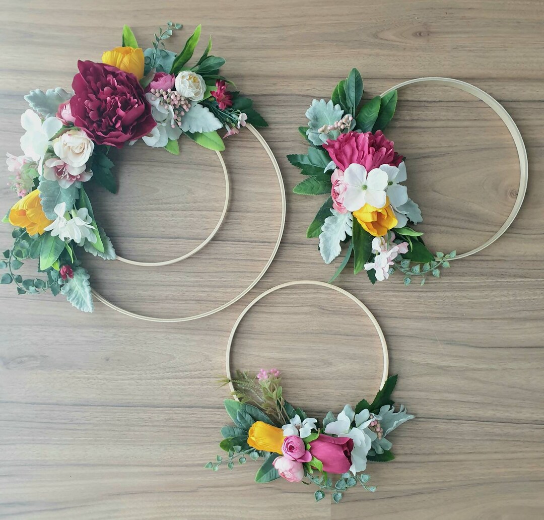 Floral Ring Set, Floral Hoops, Floral Wreaths - Etsy