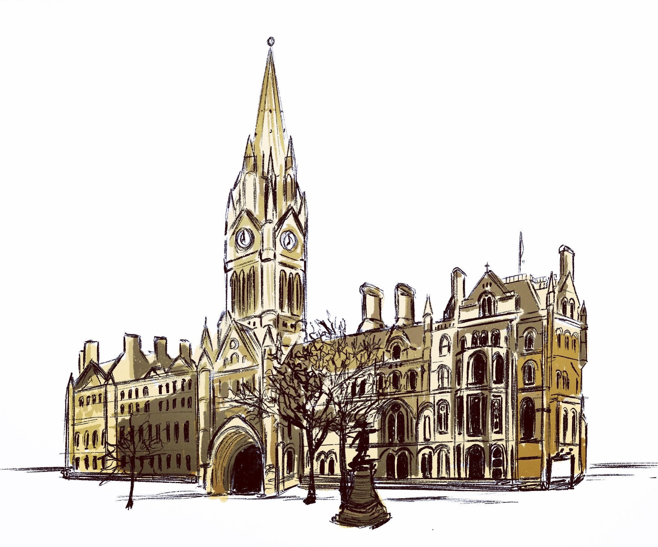 Manchester Town Hall. A4 My Manchester Print. | Etsy