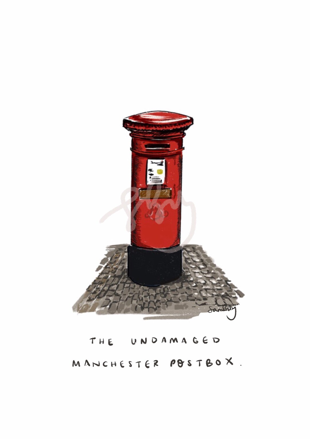 The Undamaged Manchester Post Box. A4 my Manchester Print. - Etsy