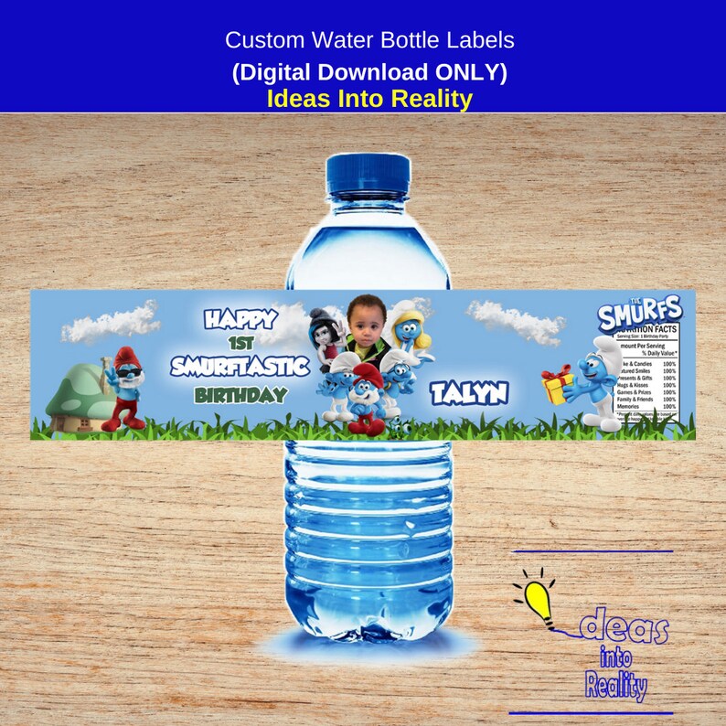 Custom Design Water Bottle Labels, Personalized Water Bottle Labels ...