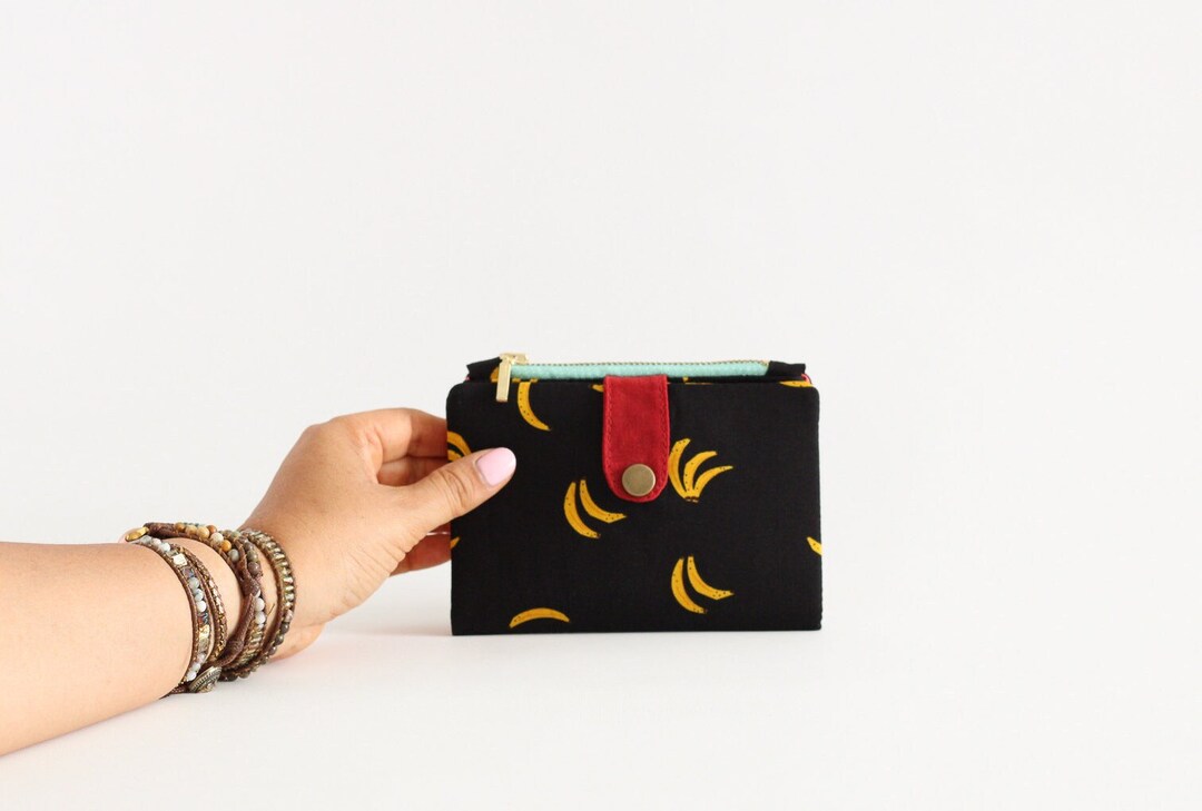 Banana Wallet Women, 80s Wallet Small, Bifold Wallet Vegan for Woman ...