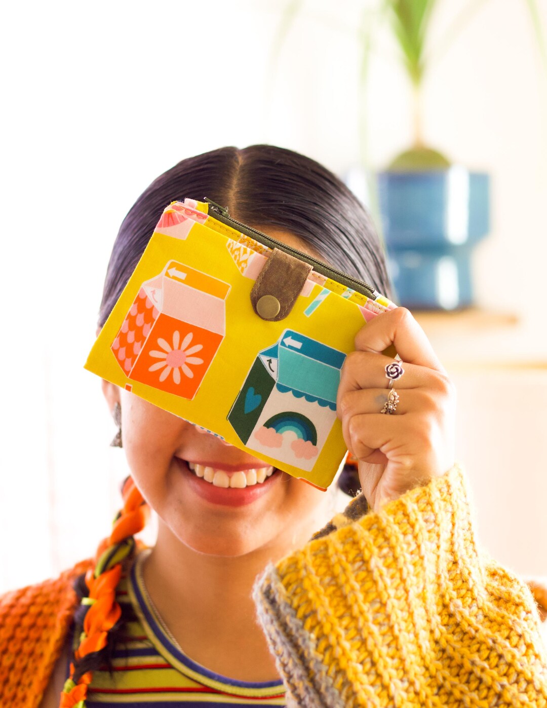 Retro Juice Carton Fabric Wallet: Medium Size Credit Card Organizer - Etsy