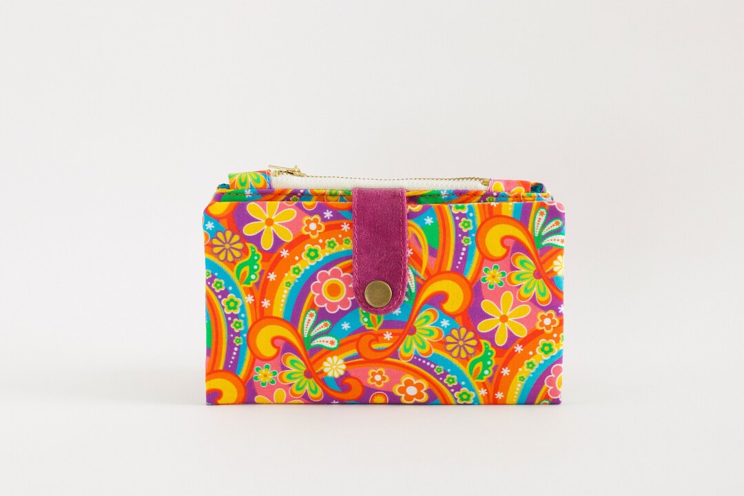 Psychedelic Wallet for Womanr, 70s Wallet Women, 70s Long Wallet Travel ...