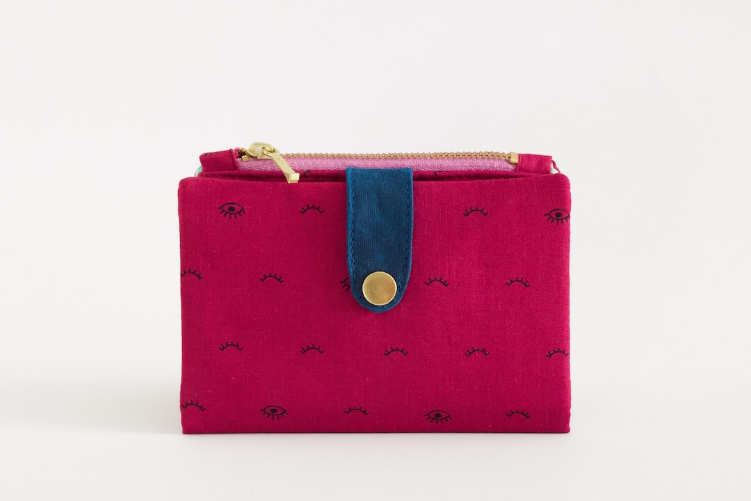 Eye Small Wallet, Burgundy Bifold Wallet for Woman, Credit Card Wallet ...