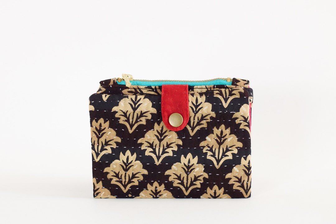 Indian Wallet Small for Woman, Tiny Stitching Wallet, Kantha Wallet ...