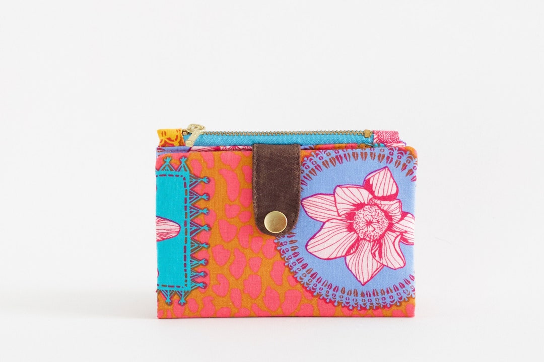 Unique Wallet With Zipper, Vibrant Colors Wallet Handmade, Zip Wallet ...