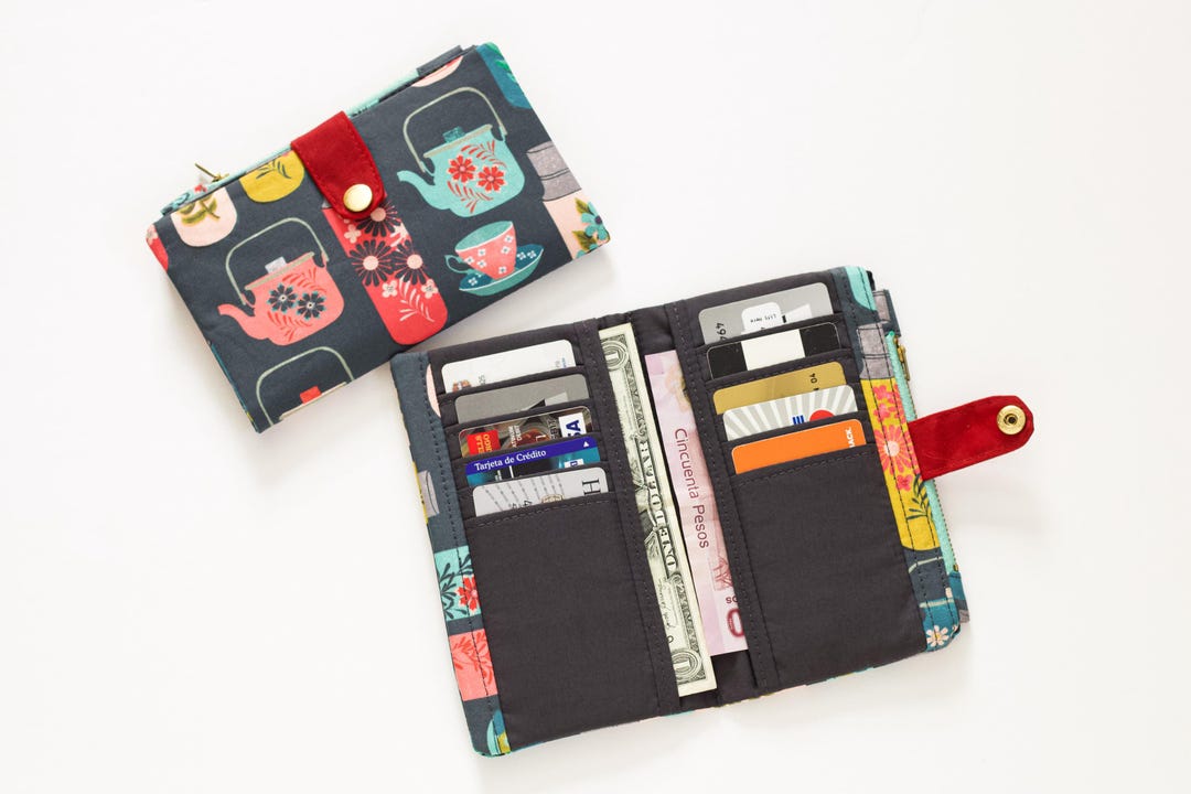 Retro Wallet for Women, Tea Time Wallet With Zipper, Card Holder Wallet ...