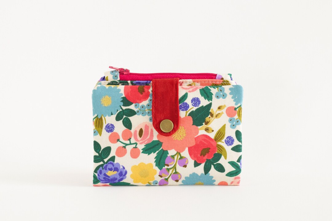 Flower & Gold Wallet for Women, Ladies Wallet Bifold, Small Wallet With ...