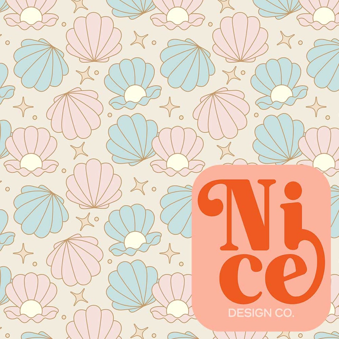 Seamless File for Fabric, Shells, Summer, Beach, Kid's Clothing, Kid's ...