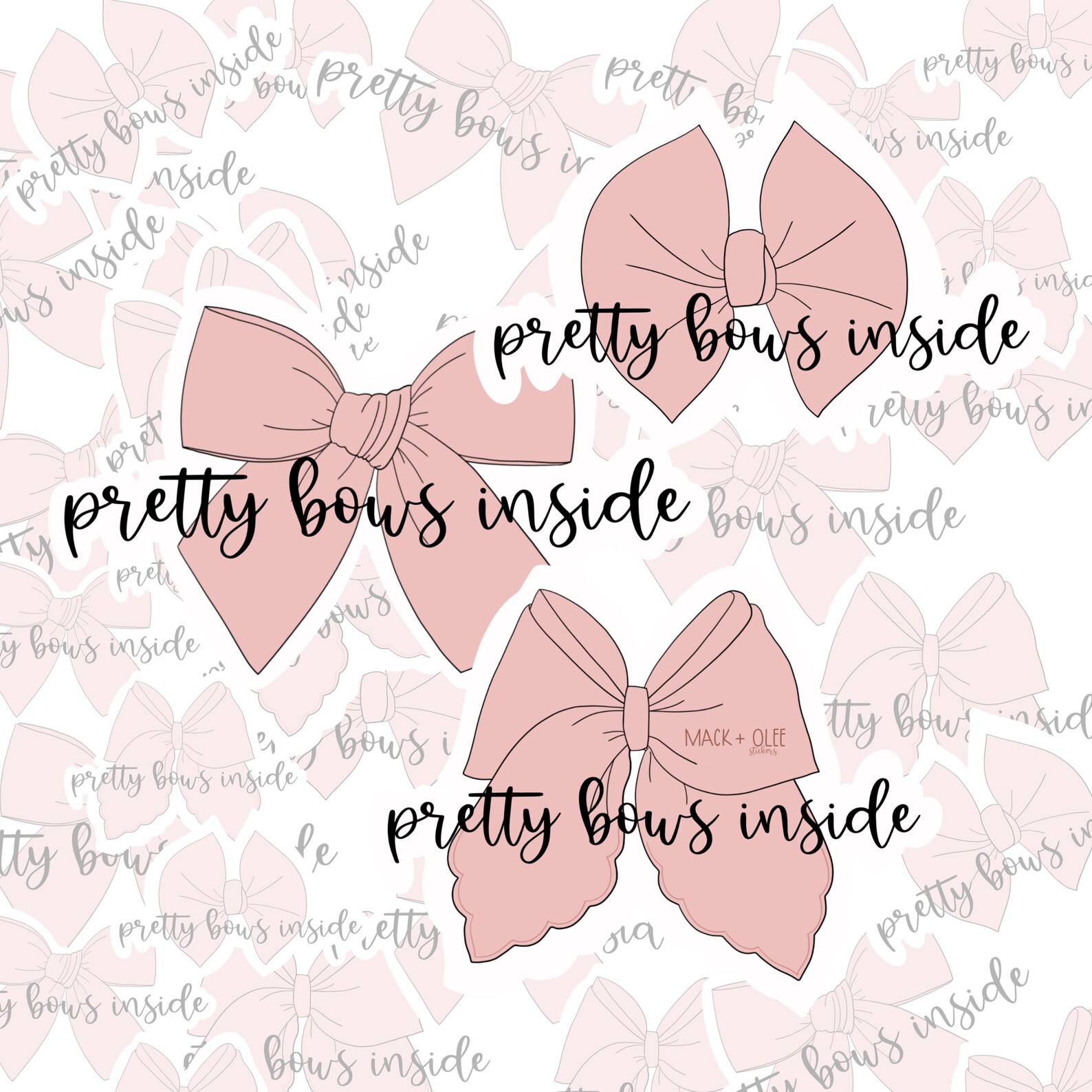 Pretty Bows Sticker Pack of 50 ' | Etsy