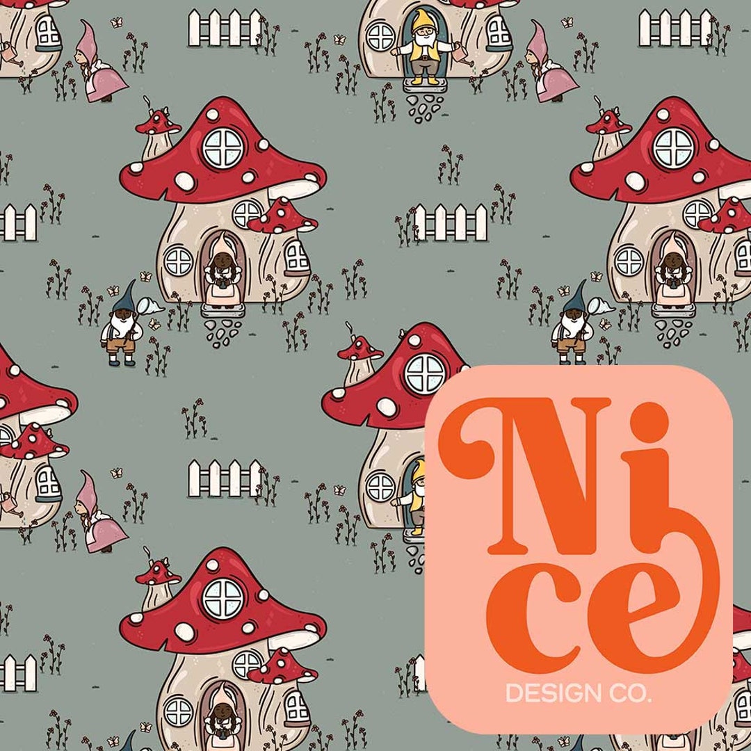 Gnomes Seamless File, Cottage Core Seamless, Boho Seamless File, Garden ...