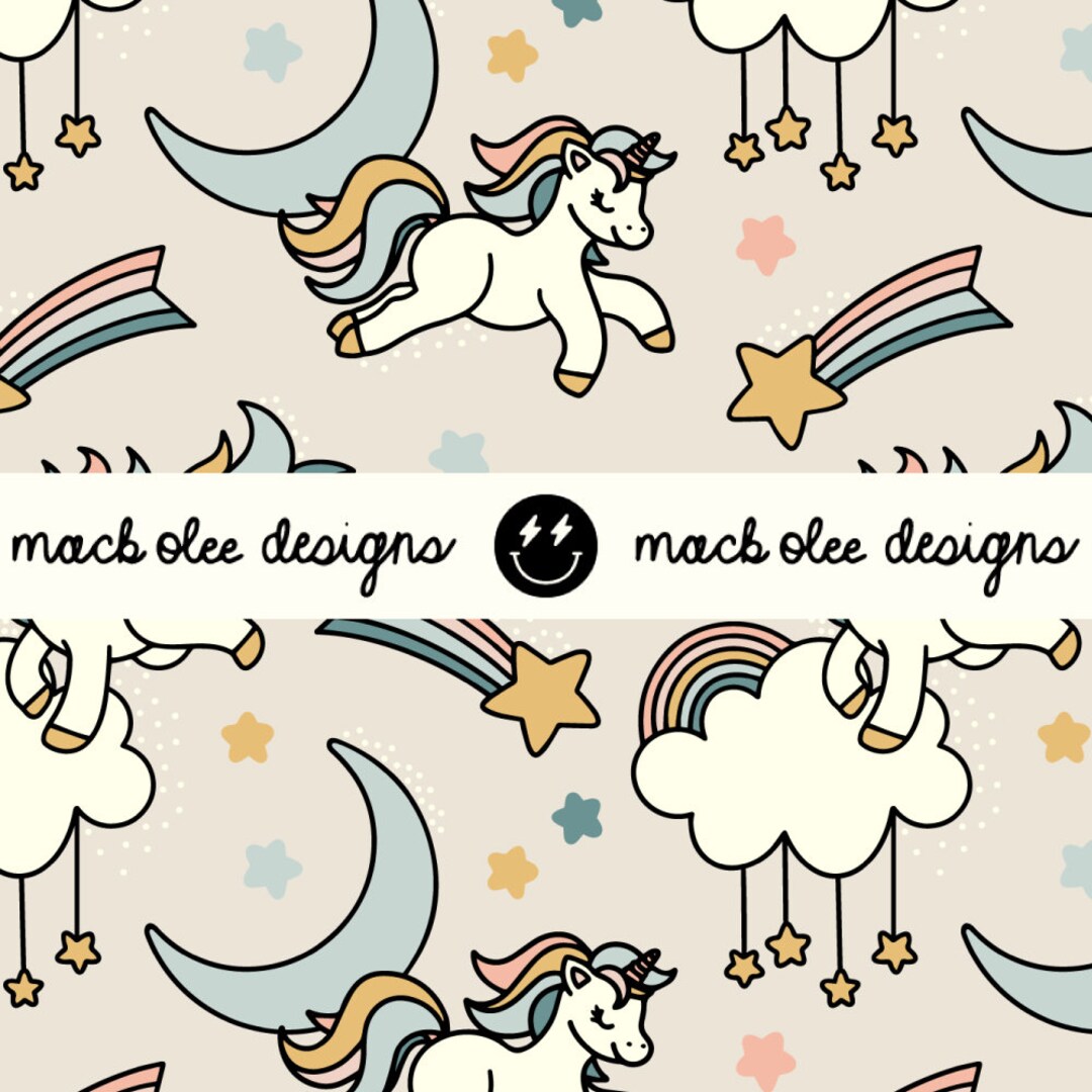 Seamless File for Fabric Nursery Unicorns Gender Neutral - Etsy