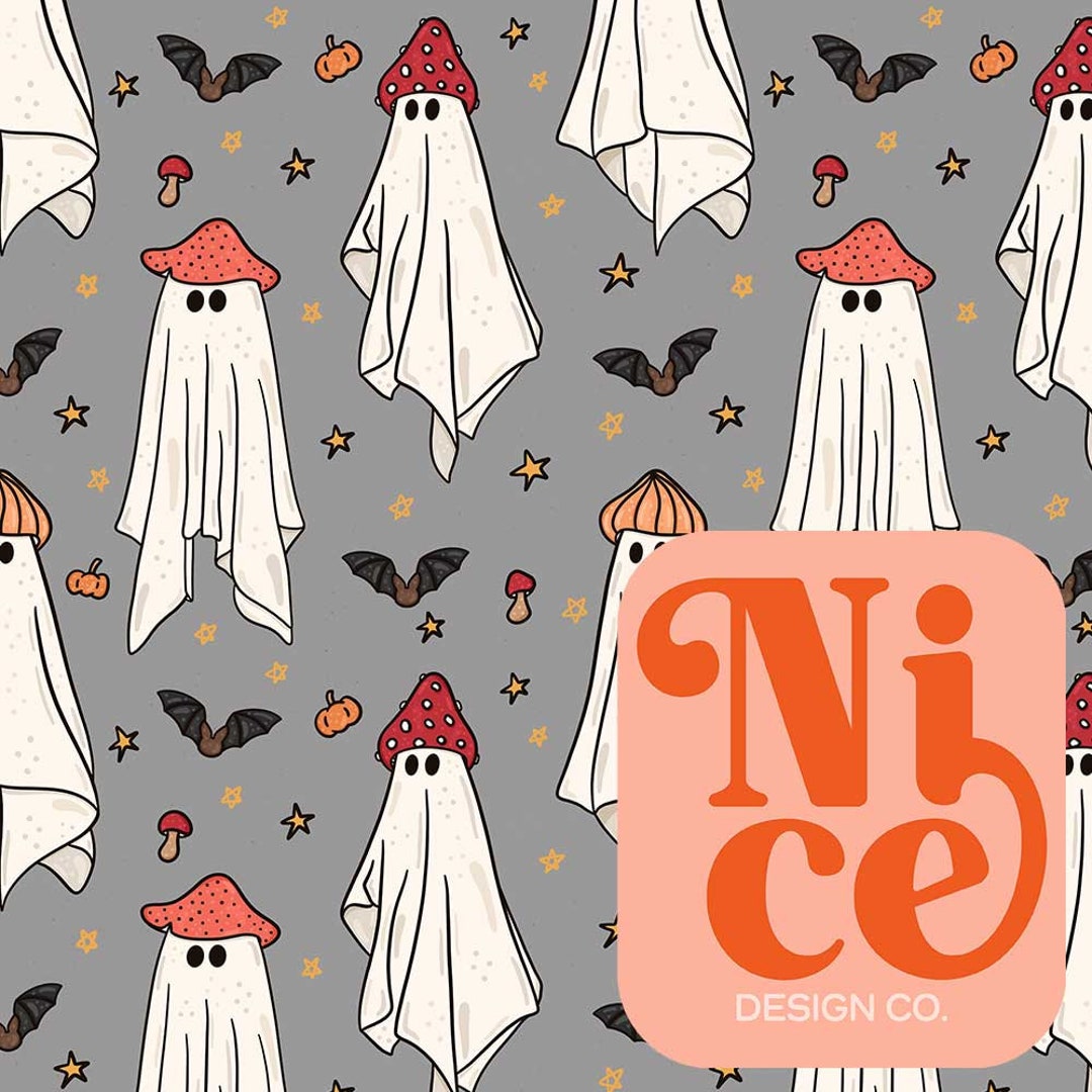 Cottagecore Ghosts, Boho Color Palette, Halloween Seamless File, Gender ...