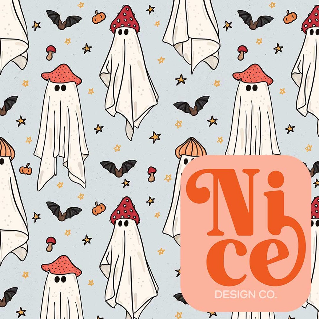 Cottagecore Ghosts, Boho Color Palette, Halloween Seamless File, Gender ...