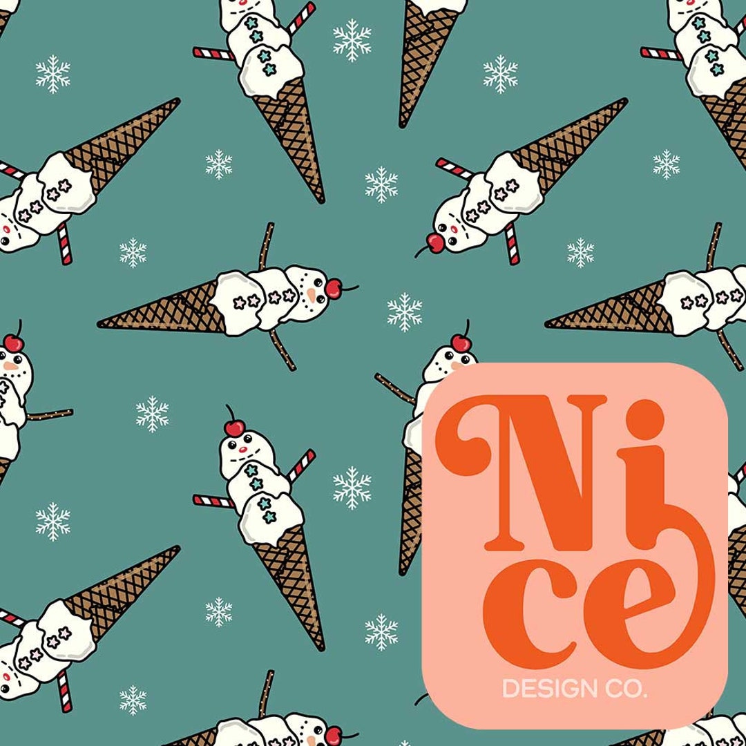 Seamless Pattern for Fabric, Snow Cone, Snowman, Snowmen, Winter ...