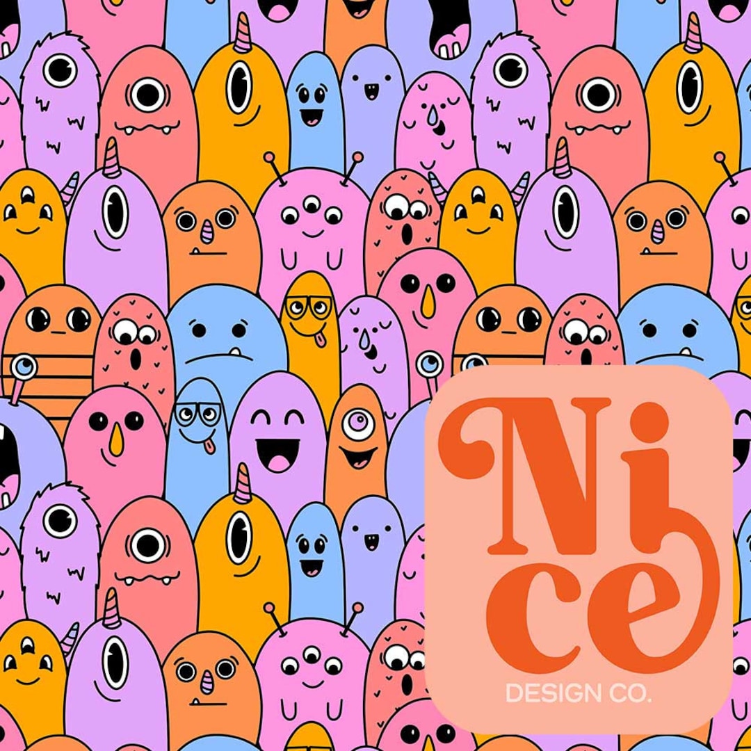 Monster Seamless File, Gender Neutral Seamless File, Trendy Seamless ...