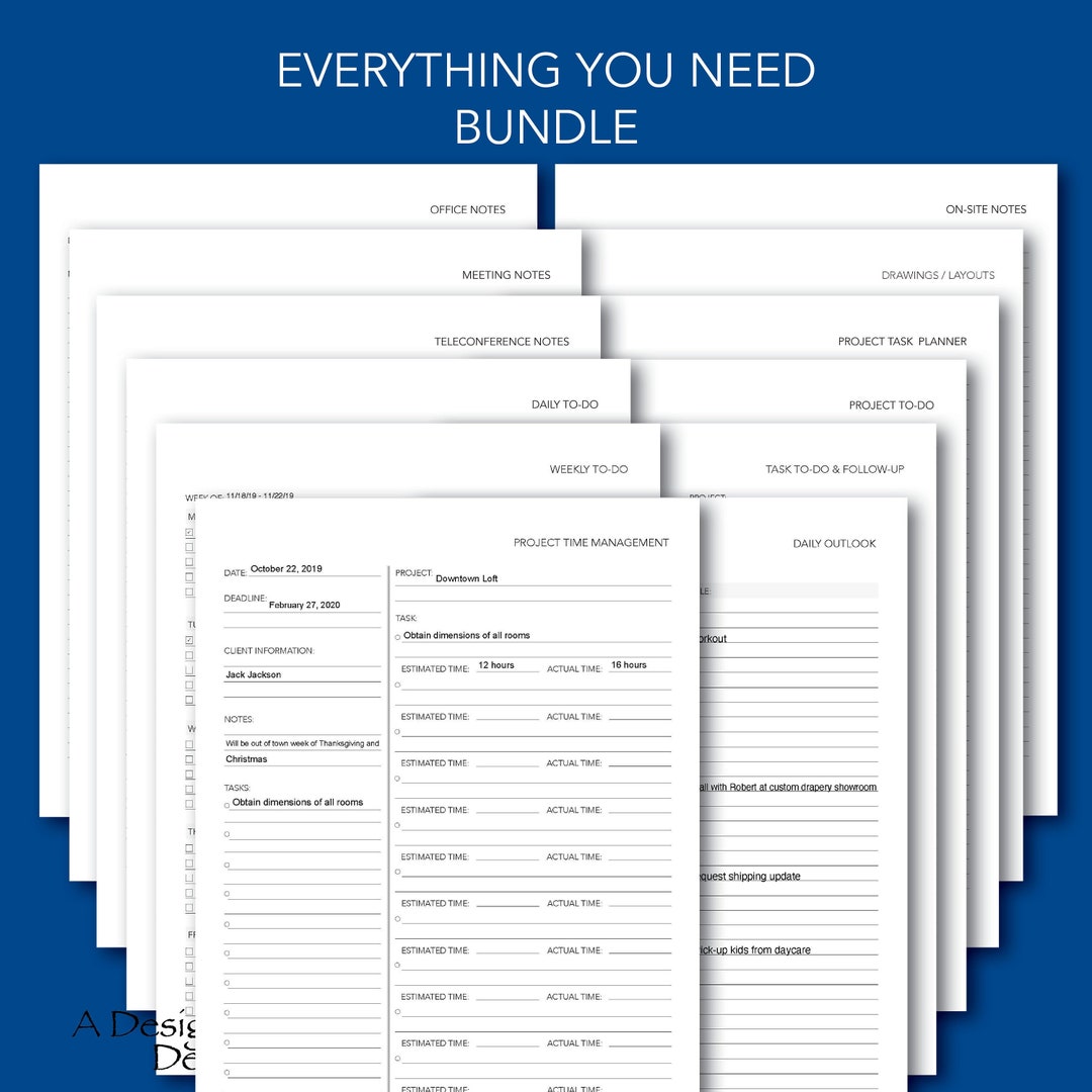Everything You Need Bundle Time/task Management Notes To-do Business ...