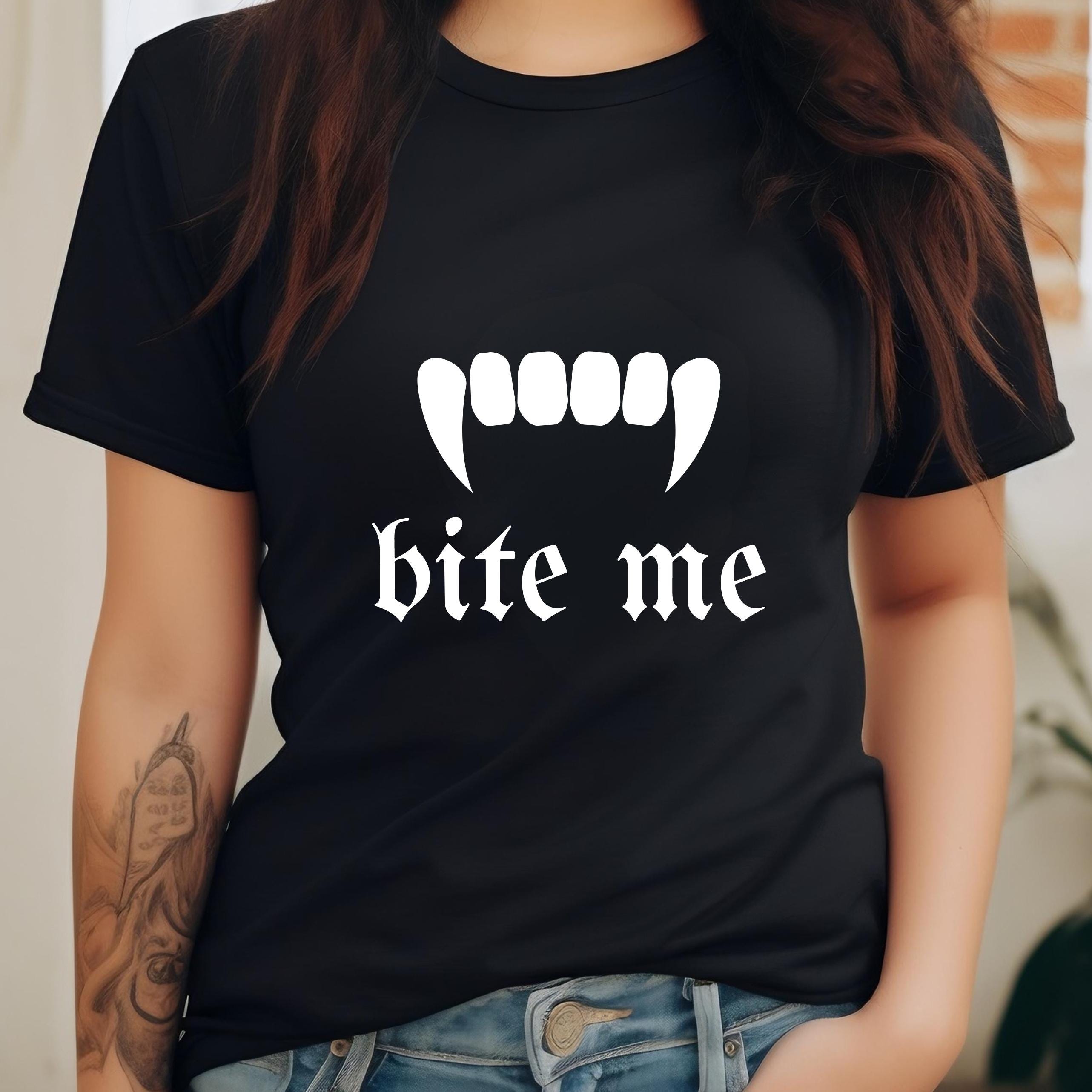 Bite Me Vampire SVG, Creepy Halloween T-shirt Design (digital Download ...