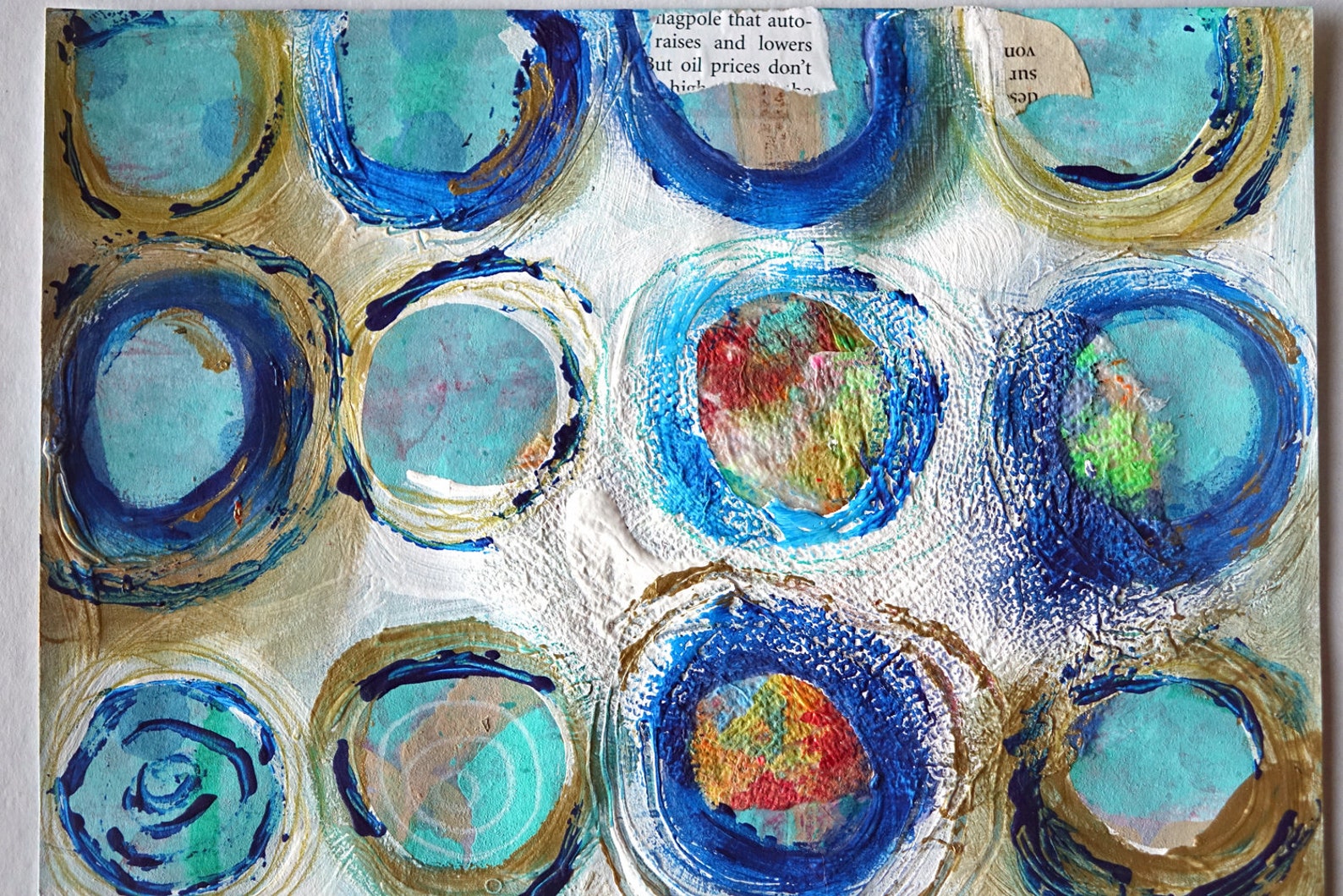 Abstract Painting Circles Painting Original Mixed Media - Etsy Canada