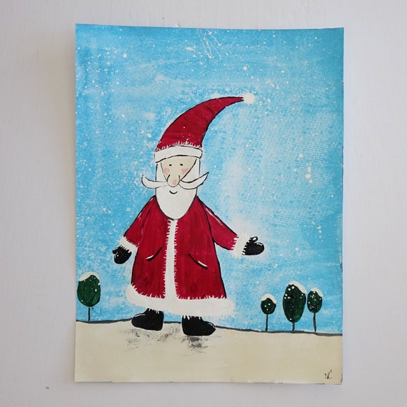 Easy Christmas Paintings Of Santa