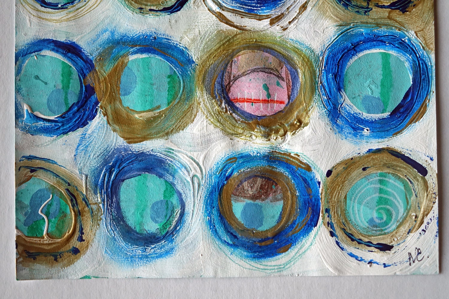 Abstract Painting Circles Painting Original Mixed Media - Etsy Canada