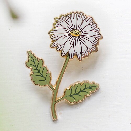 Daisy Enamel Pin - Etsy