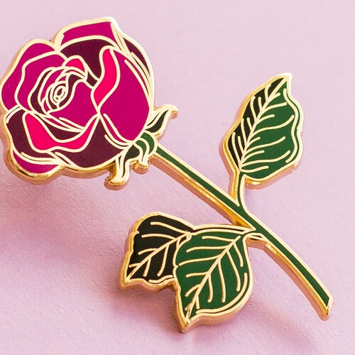Pride Rose Enamel Pin - Etsy