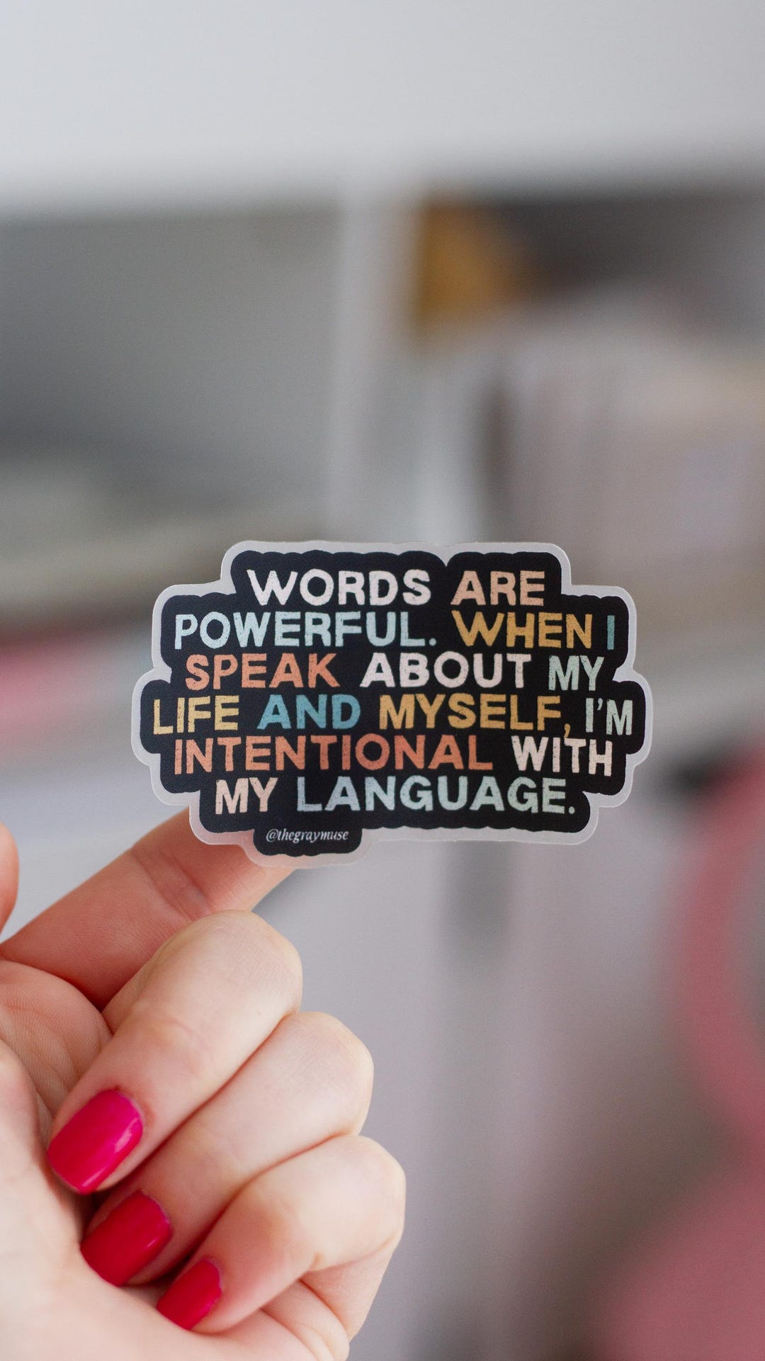 Words Are Powerful Matte Sticker Laptop Decal, Positive Quote Sticker ...