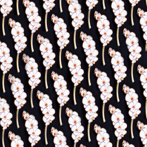 White Orchid Floral Enamel Pin, White Flowers Gift, Flower Lover Pin ...