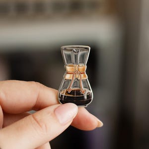 Chemex Glass Coffeemaker Enamel Pin, Coffee Lover Lapel Badge, Coffee ...