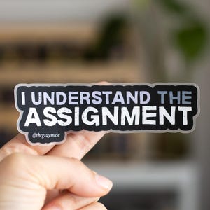 I Understand the Assignment Sticker - Etsy