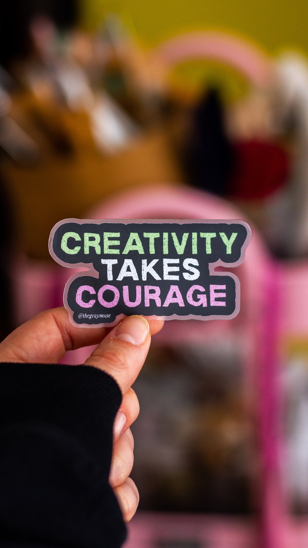 Creativity Takes Courage Matte Sticker, Laptop Decal, Artist Quote ...