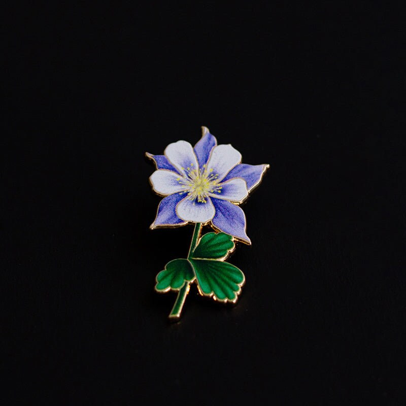 Columbine Enamel Pin | Colorado State Flower Brooch - Etsy