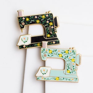 Sewing Machine Interactive Sliding Needle Enamel Pin, Artsy Brooch ...