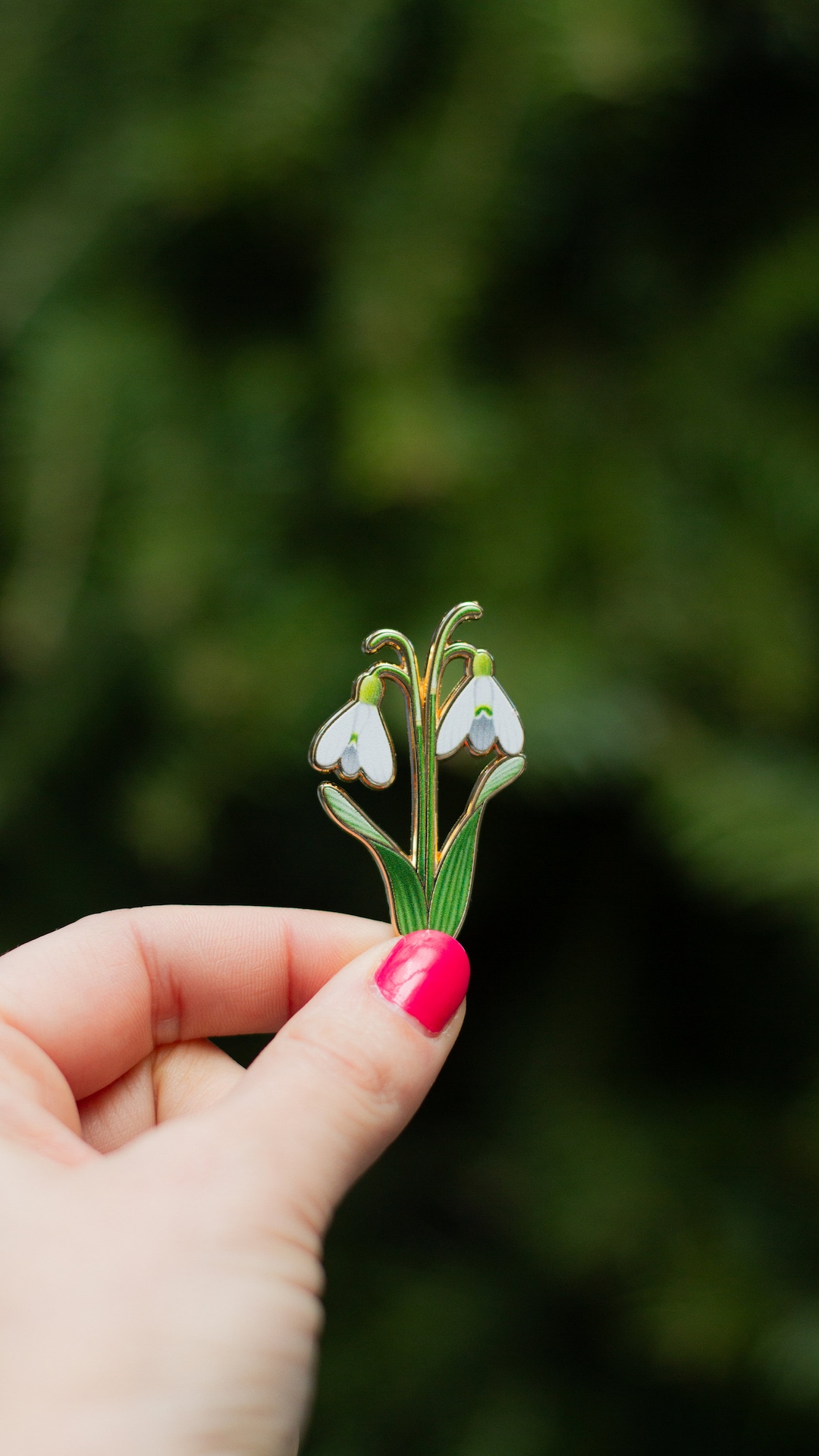 Snowdrop V2 Floral Enamel Pin, White Spring Flower Accessory, Nature ...