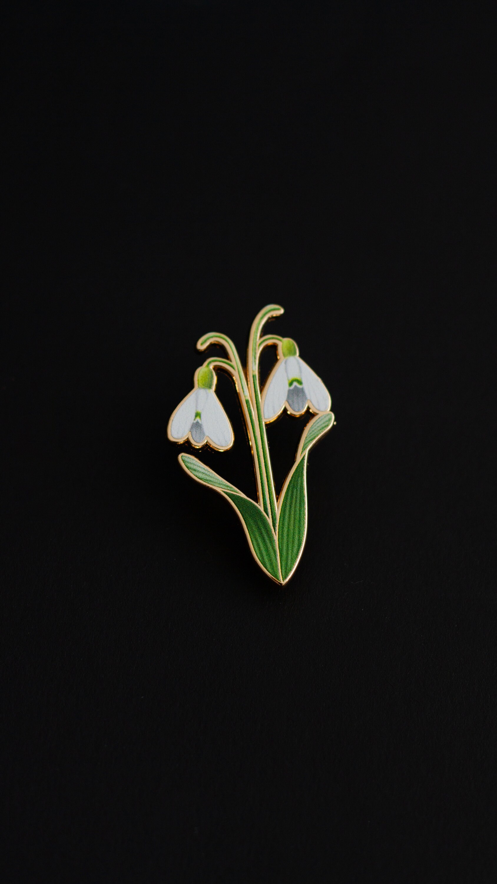 Snowdrop V2 Floral Enamel Pin, White Spring Flower Accessory, Nature ...