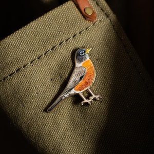American Robin Bird Enamel Pin, Nature Gift, Gifts for Her, Lapel Pin ...