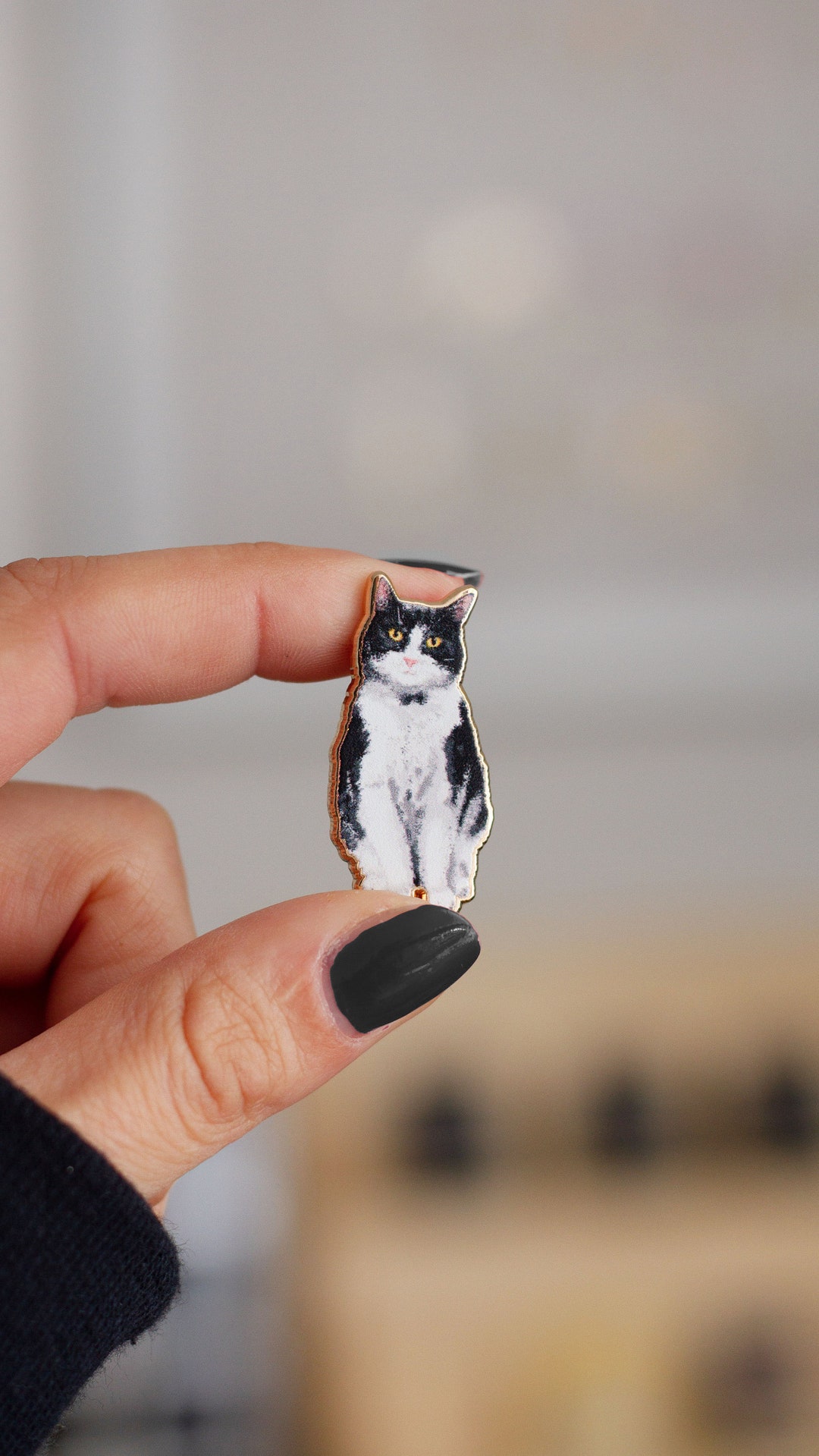 Tuxedo Cat Enamel Pin, Animal Lover Pins, Pet Lover Gift, Black Kitten ...