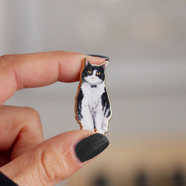Black Cat Enamel Pin - Etsy