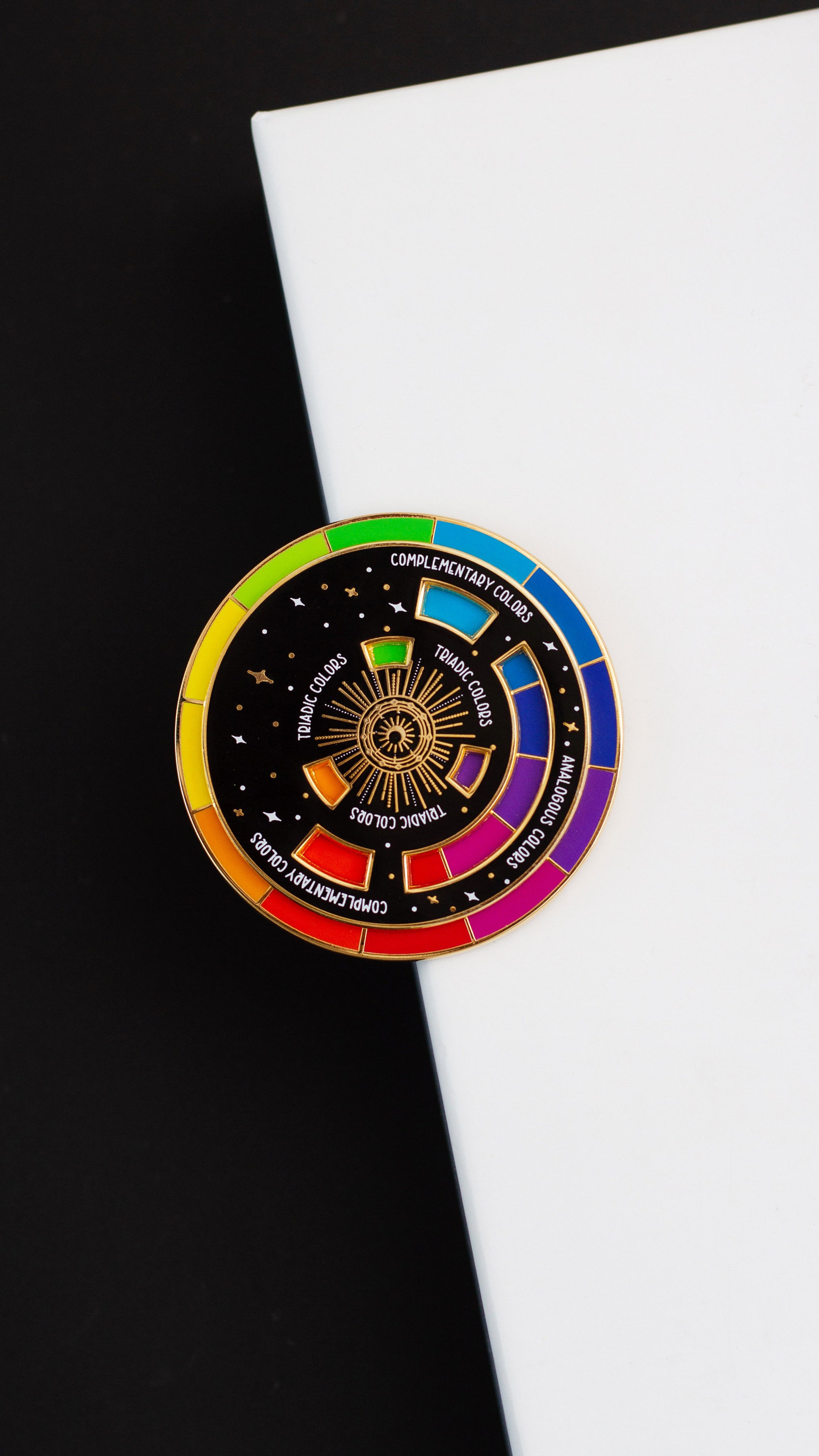 Color Wheel Interactive Enamel Pin (Black) Spinning Pin | Color Wheel ...