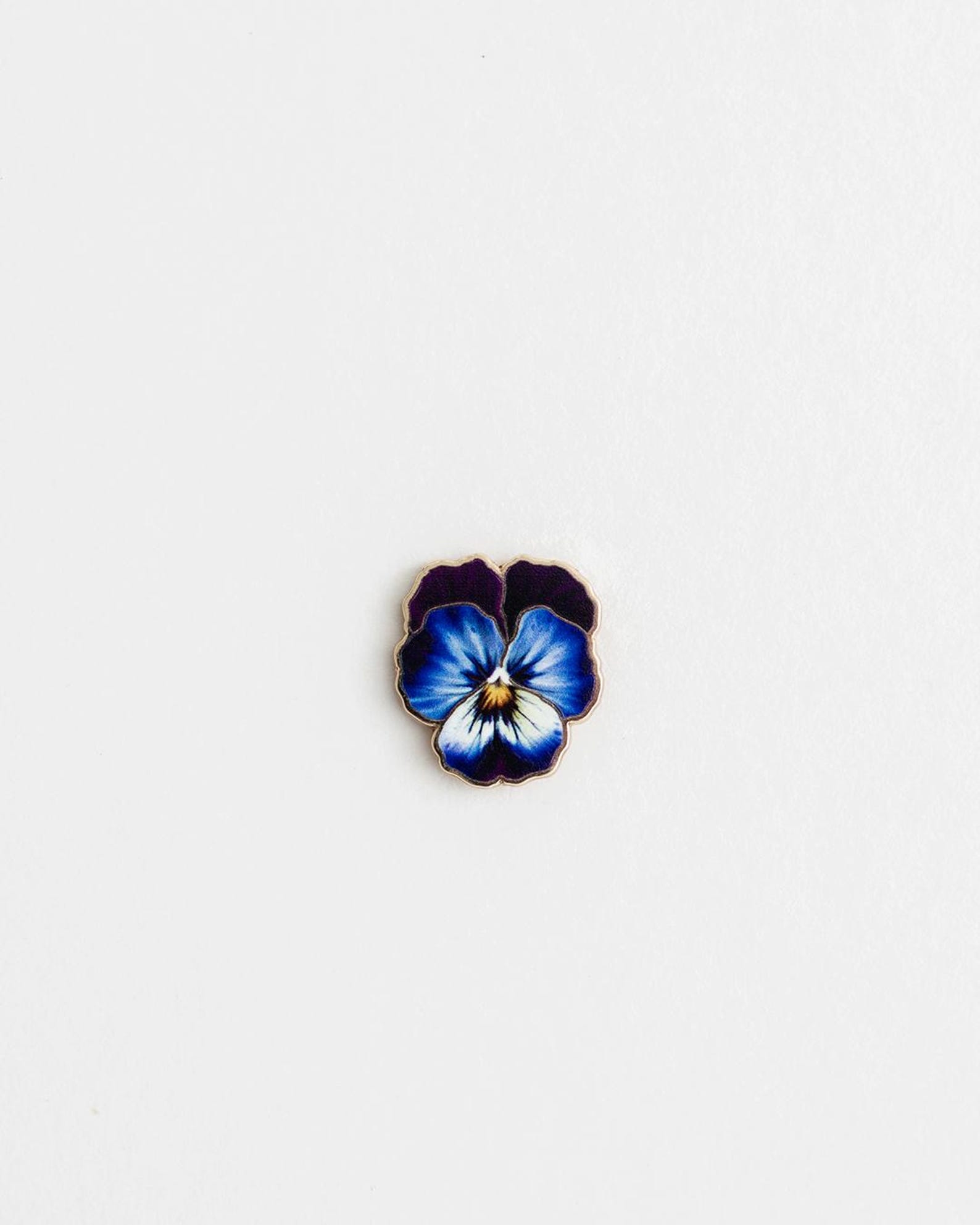 Mini Blue Pansy Flower Enamel Pin - Floral Lapel Pin - Etsy