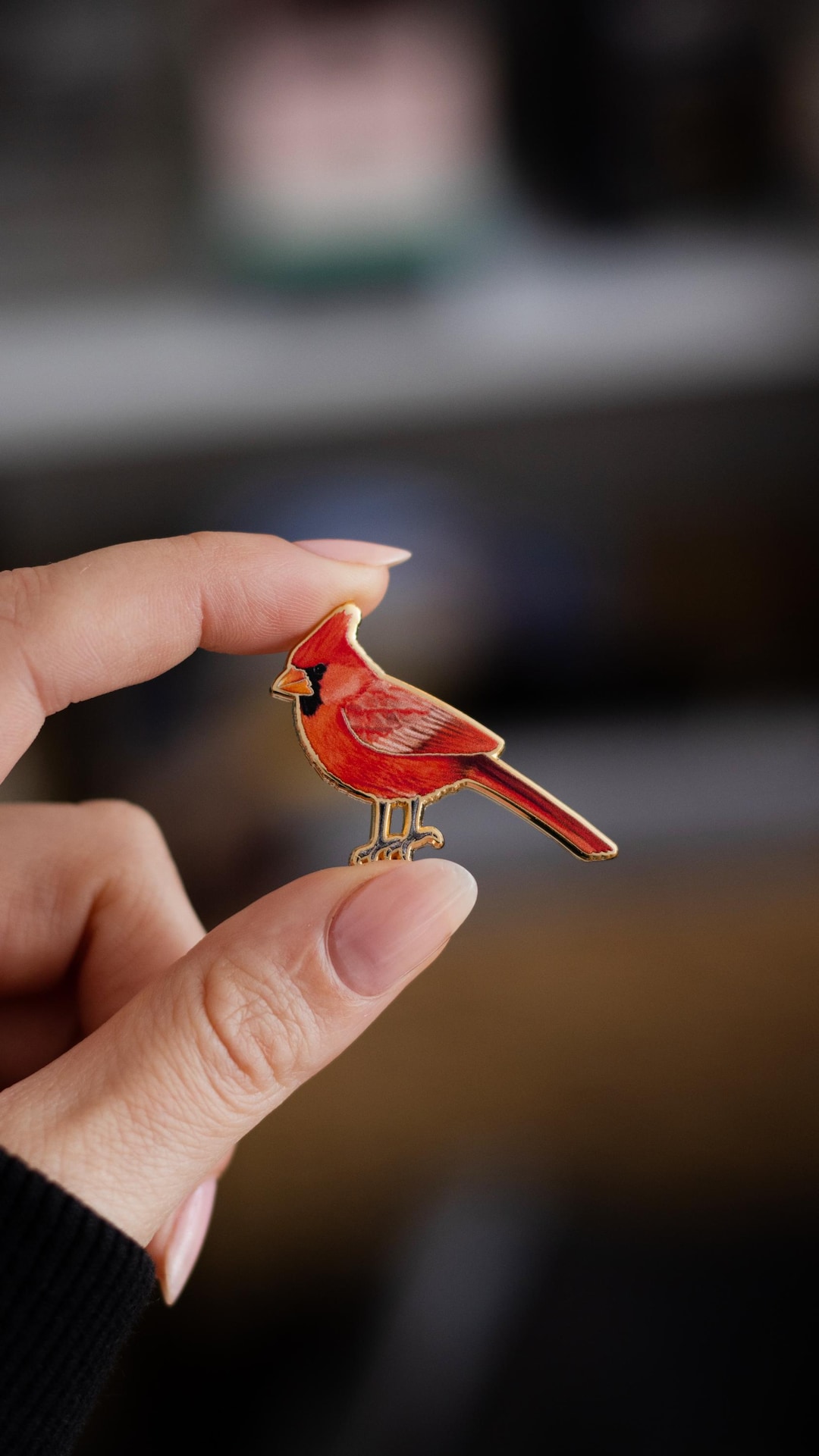 Northern Cardinal Bird Enamel Pin, Illinois, Indiana, Kentucky, North ...