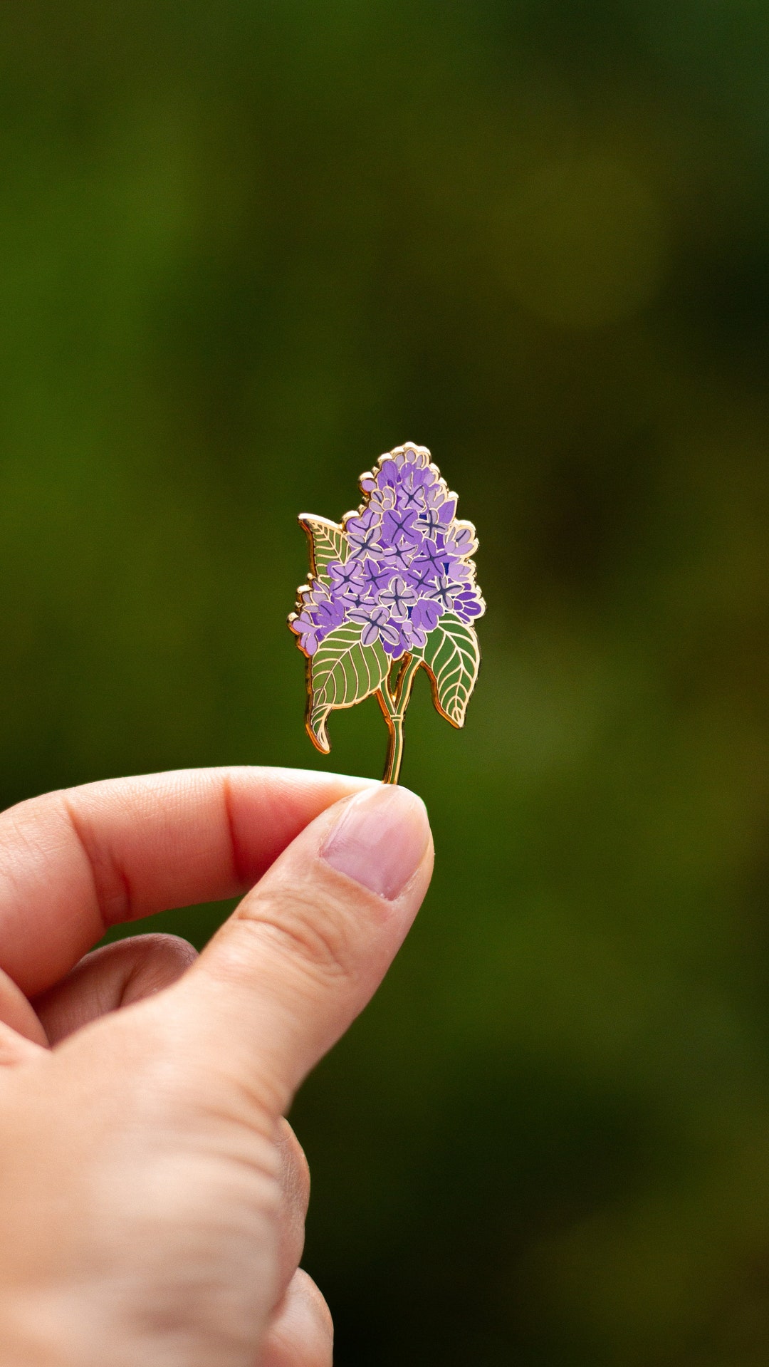 Lilac Floral Enamel Pin, Purple Flowers Gift, Flower Lover Pin, Floral ...