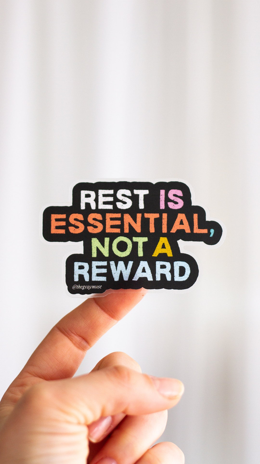 Rest is Essential, Not a Reward Matte Sticker, Laptop Decal, Water ...