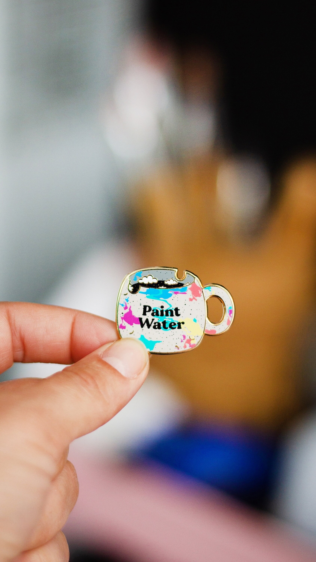 Paint Water Cup Enamel Pin, Funny Artist Jewelry - Etsy