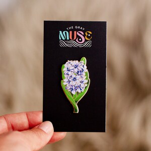 RETIRING Hyacinth Floral Enamel Pin, Purple Flower Accessory, Nature ...